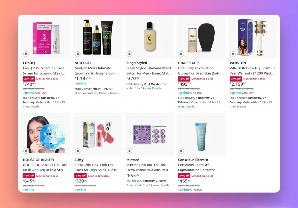 List of skin care brands store
