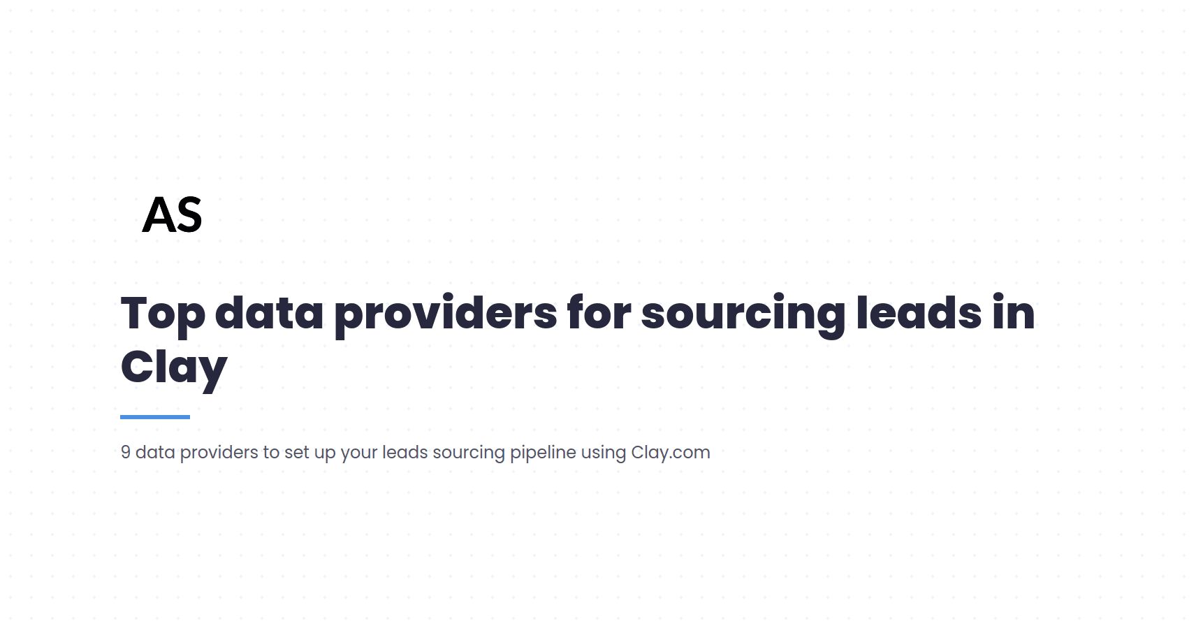 9 data providers for sourcing leads using Clay.com